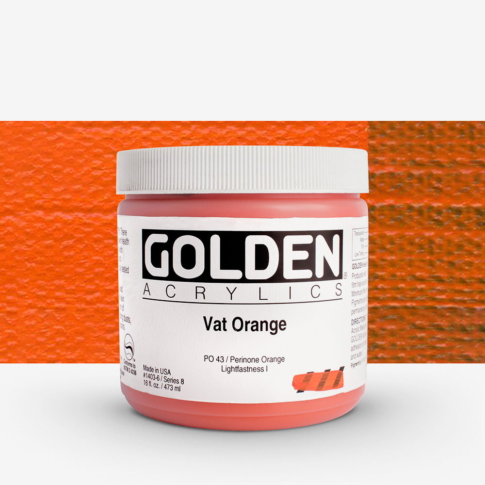 Golden : Heavy Body Acrylic Paint : 473ml : Vat Orange