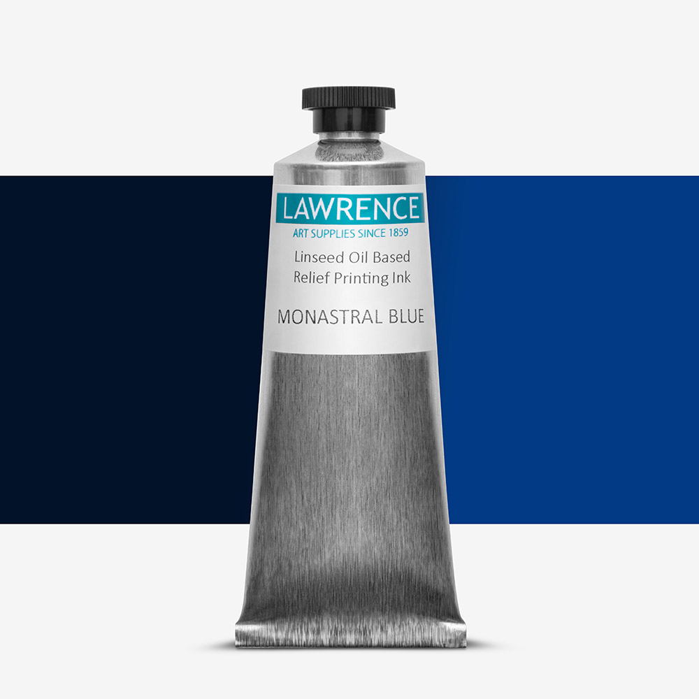 Lawrence : Original Linseed Oil Relief Ink : 75ml : Monastral Blue