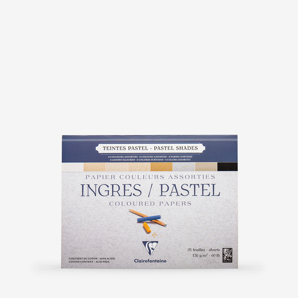 Clairefontaine Ingres Glued Pastel Pad 24x30cm : 25S : Neutral Colours