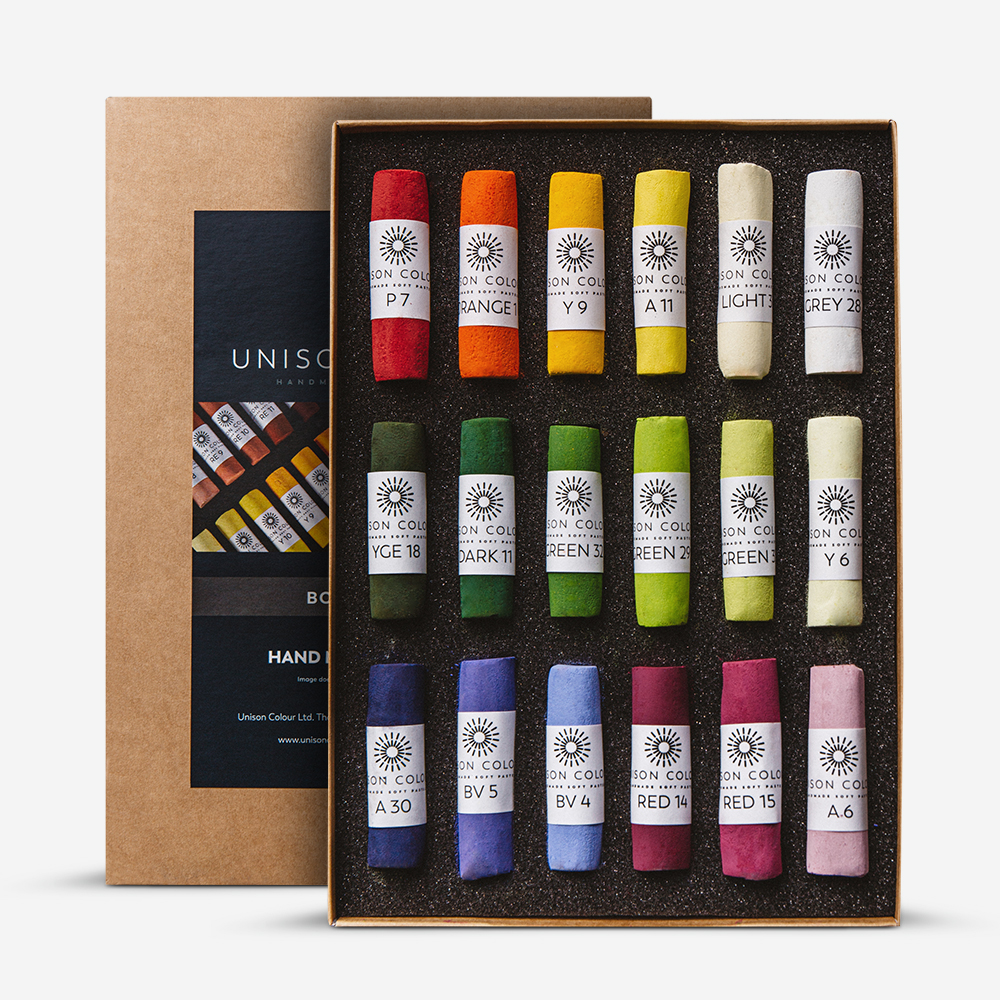 Unison Colour : Soft Pastel : Set of 18 Full Sticks : Botanical Colours
